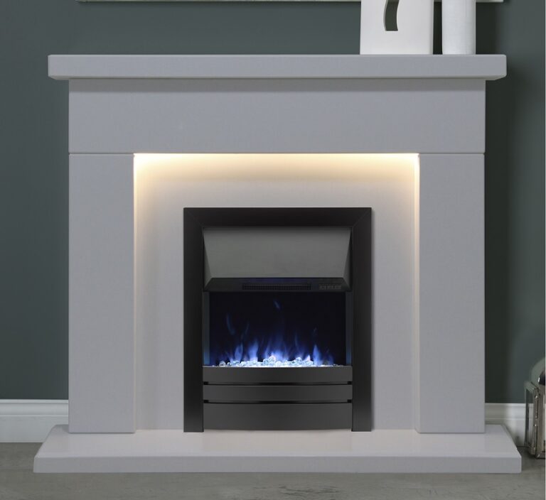 Durrington 48″ Arctic White Micromarble Mantel c/w Lights – T&T ...